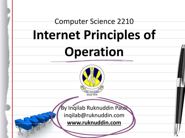 Internet principles of operation | PPTX | Internet | Computing