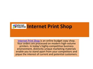 Internet print shop | PPT