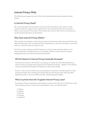 Internet Privacy Blog Pdf