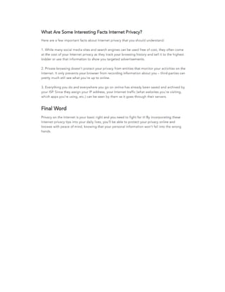 Internet Privacy Blog Pdf