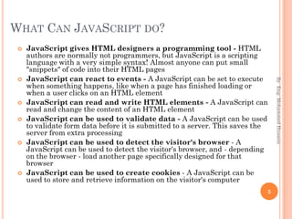 JAVA SCRIPT | PDF | Web Development | Internet