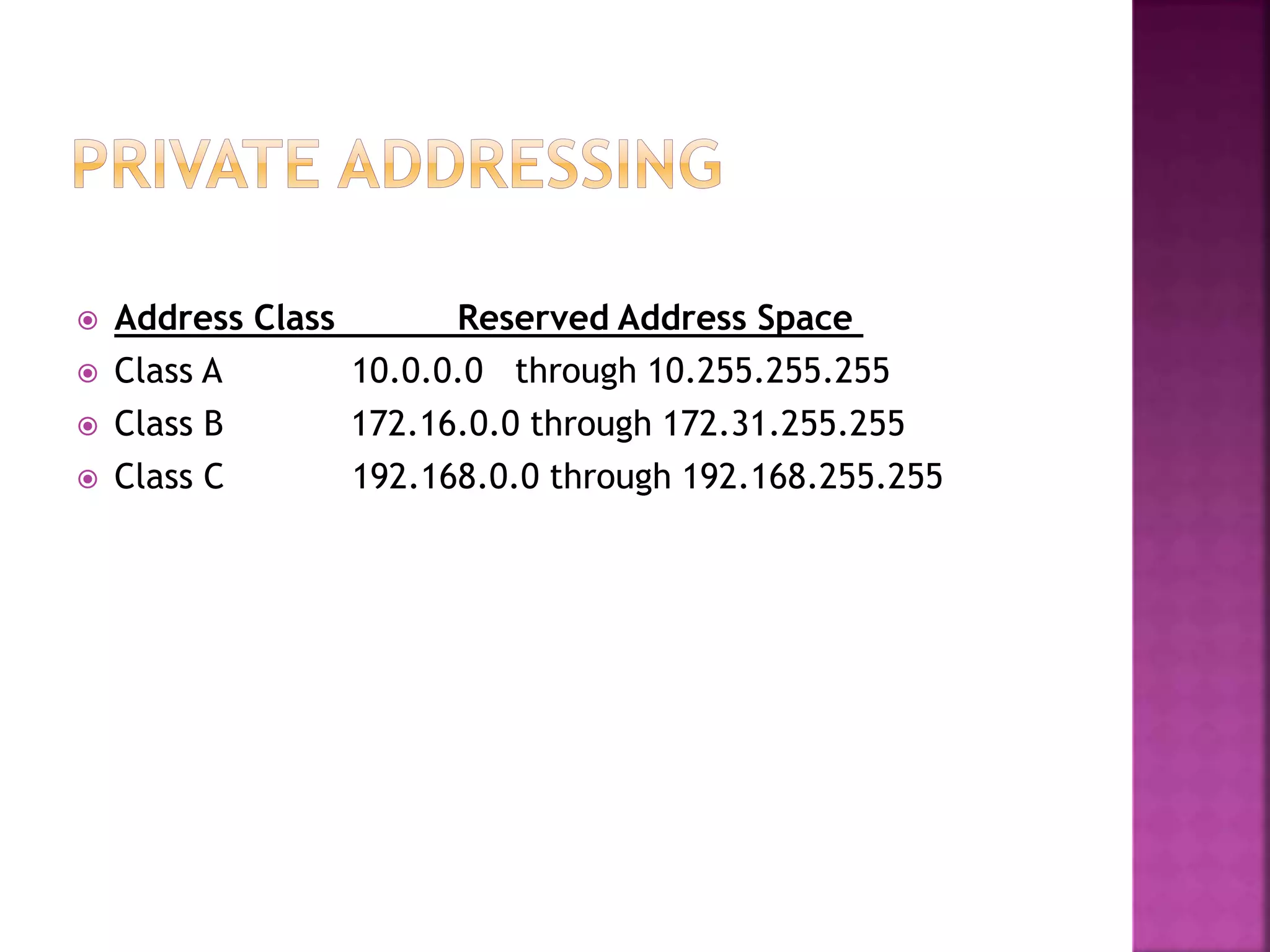Internet protocol address ip address presentation | PPTX
