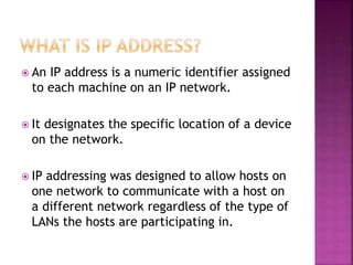 Internet protocol address ip address presentation | PPTX