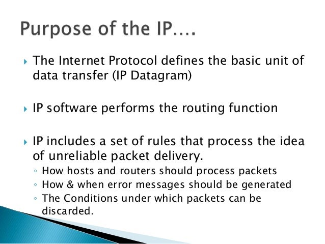 Internet protocol (ip) ppt