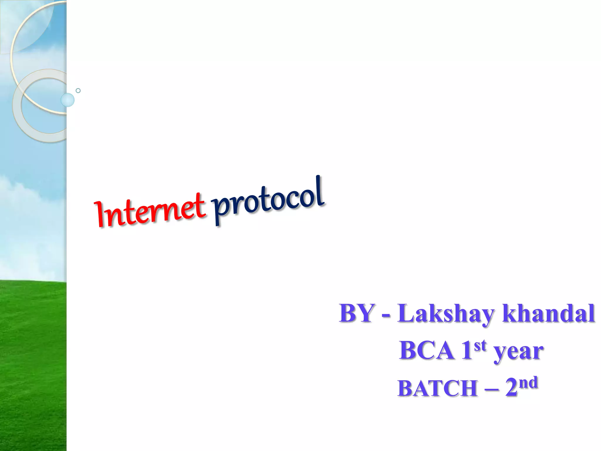 Internet protocol | PPT