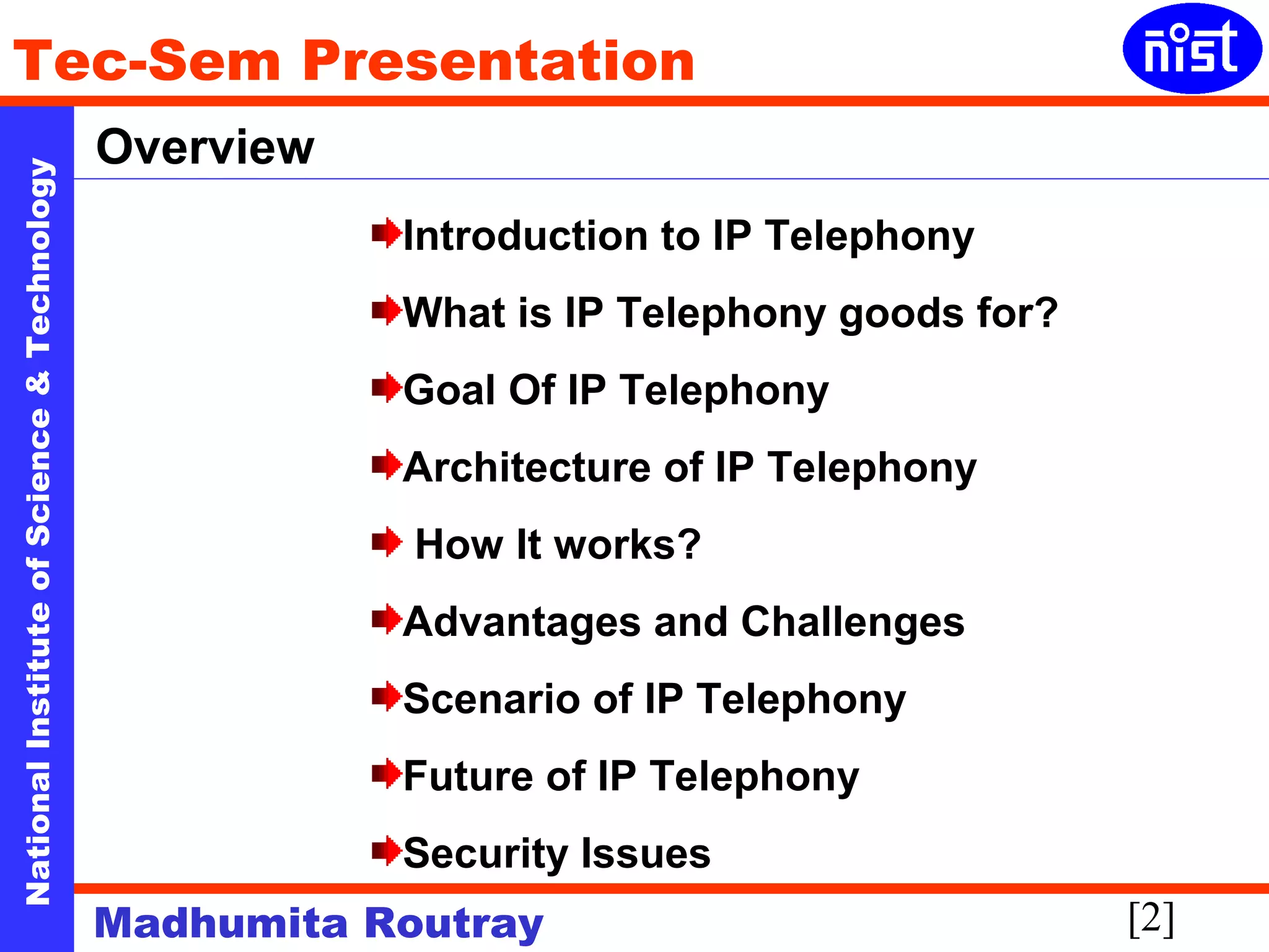 Internet protocol telephony | PPT