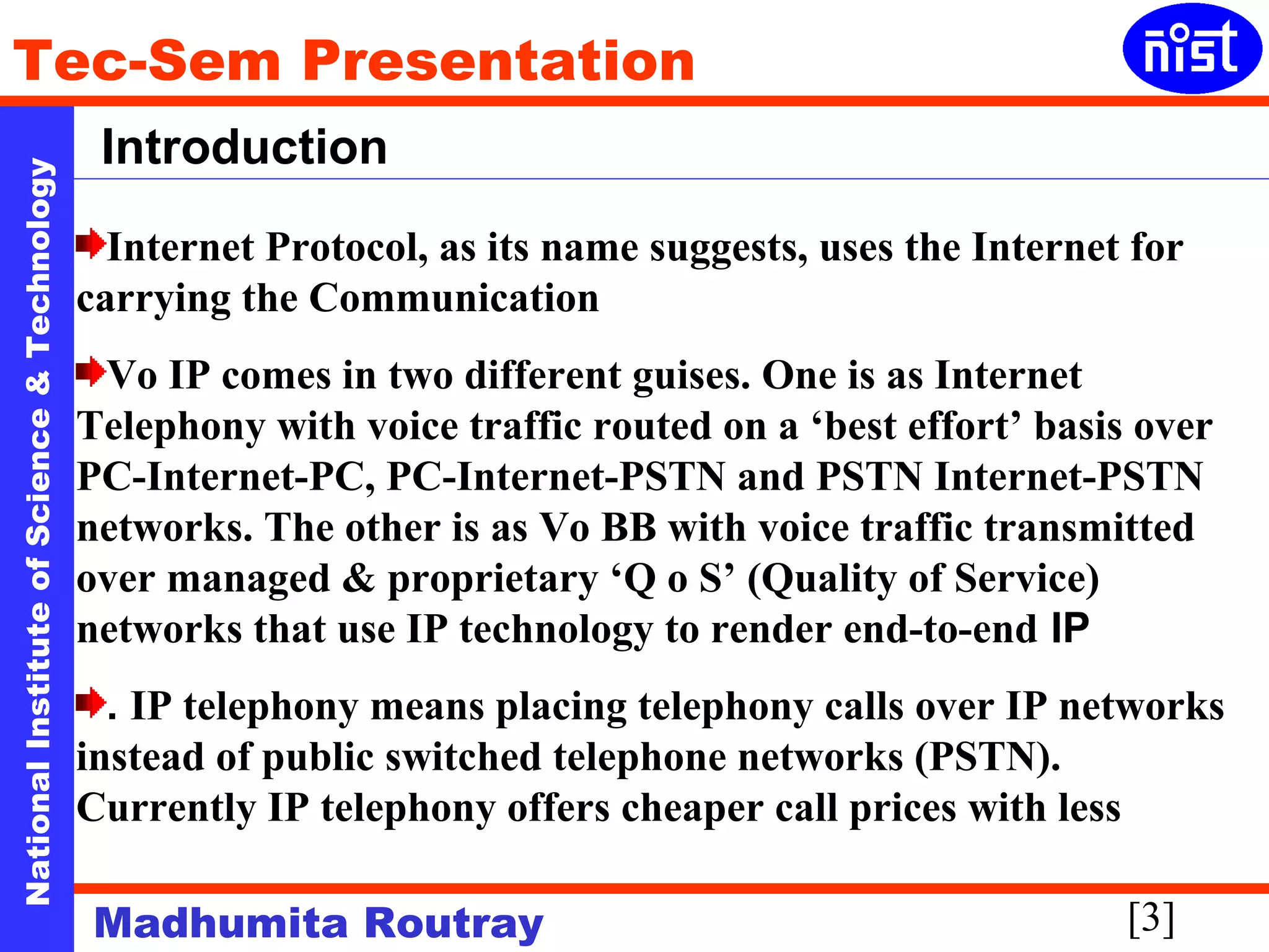 Internet protocol telephony | PPT