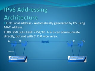 IPv6 Addressing Architecture | PPTX | Computer Networking | Computing