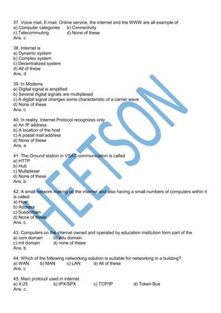 Internet MCQ (Web Technology Questions and Answers) | PDF
