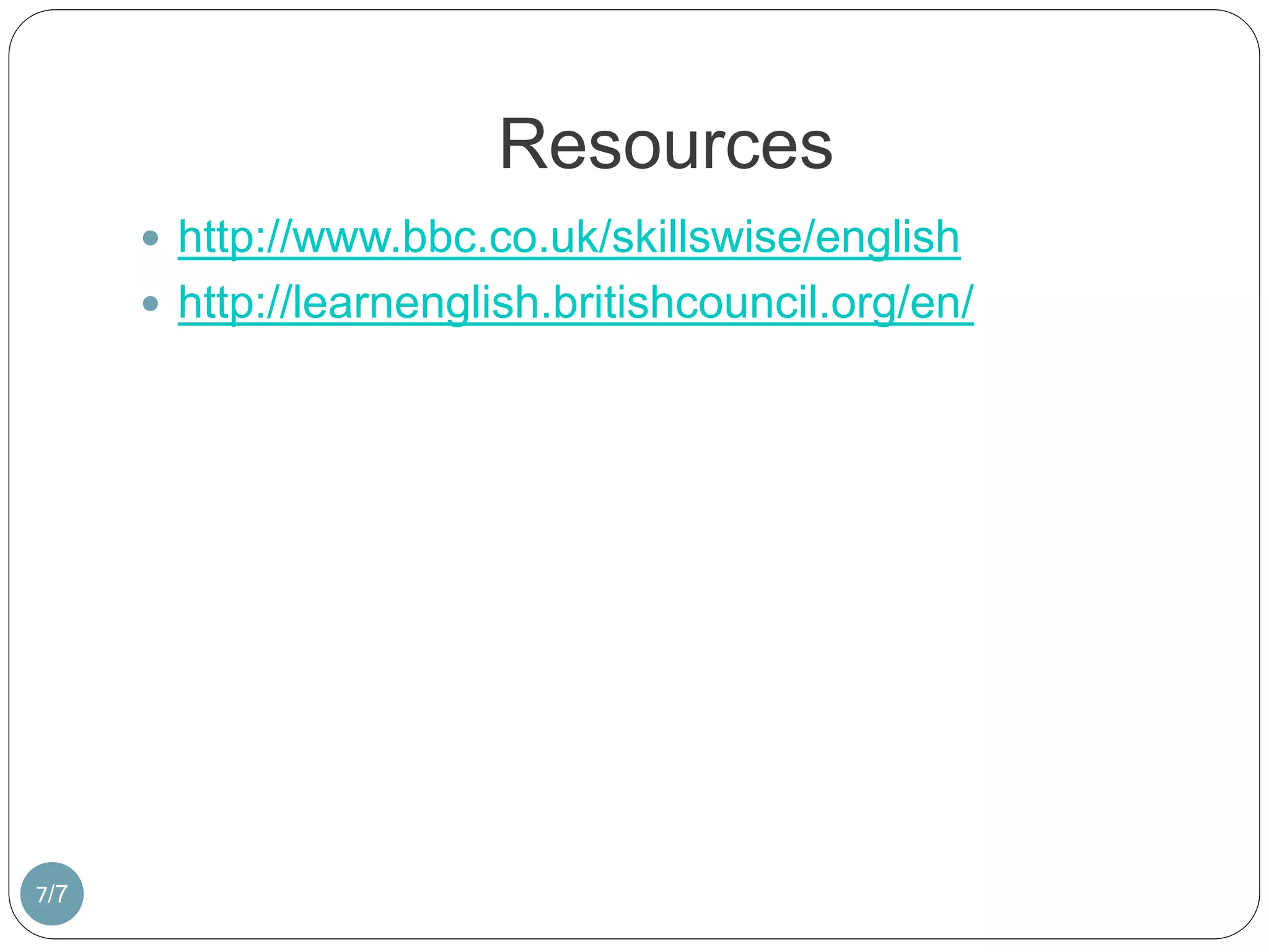 Internet resources for autonomous language learning | PPTX