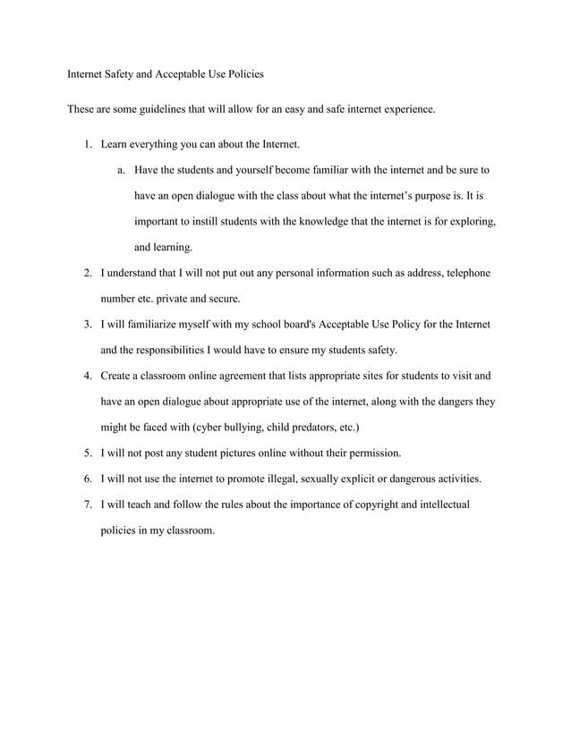 Internet safety and acceptable use policies | PDF