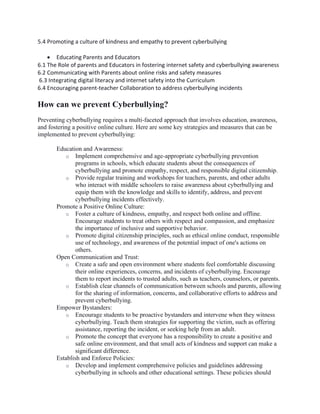 Internet Safety and Cyberbullying Awareness for Middle Schoolers. | PDF