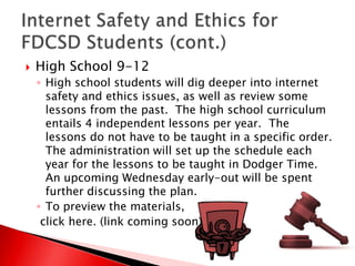 Internet safety and ethics staff training | PPTX