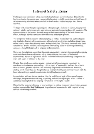 Internet Safety Essay. Cyber Security Quotes For Essay - Mbelgedes | PDF