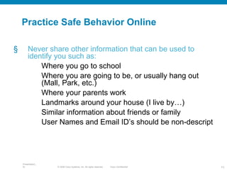 Internet safety for middles school | PPT