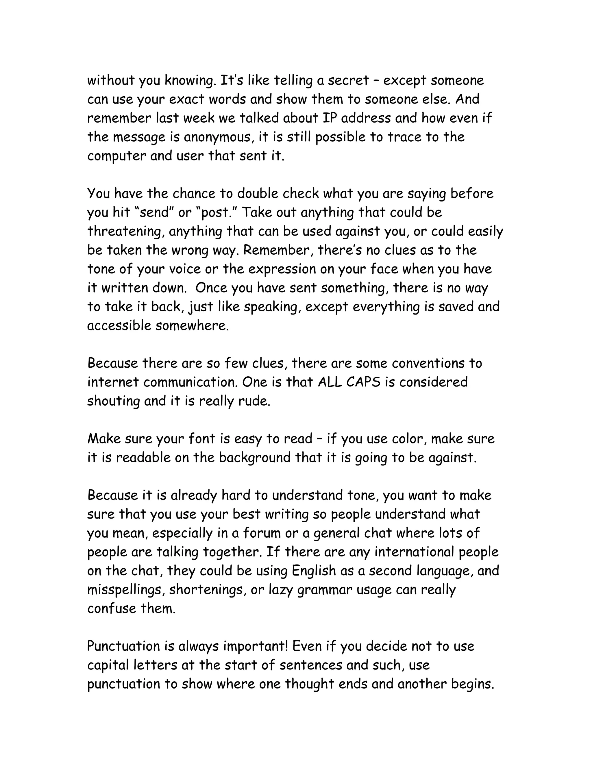 Internet Safety Lesson Plan 2 | DOC