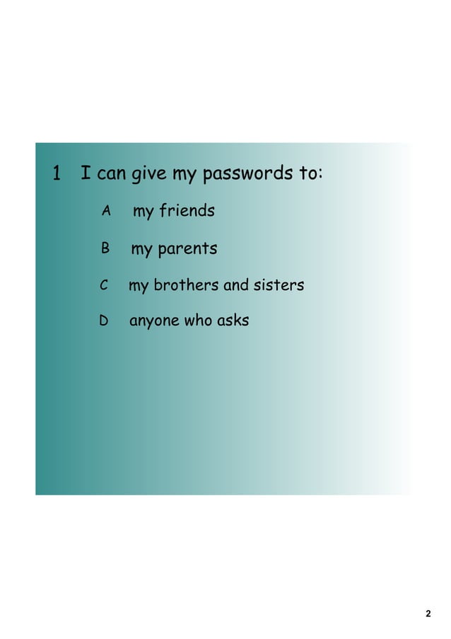 Internet Safety Lesson Quiz | PDF
