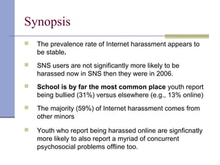 Social networking sites, unwanted sexual solicitation, Internet ...