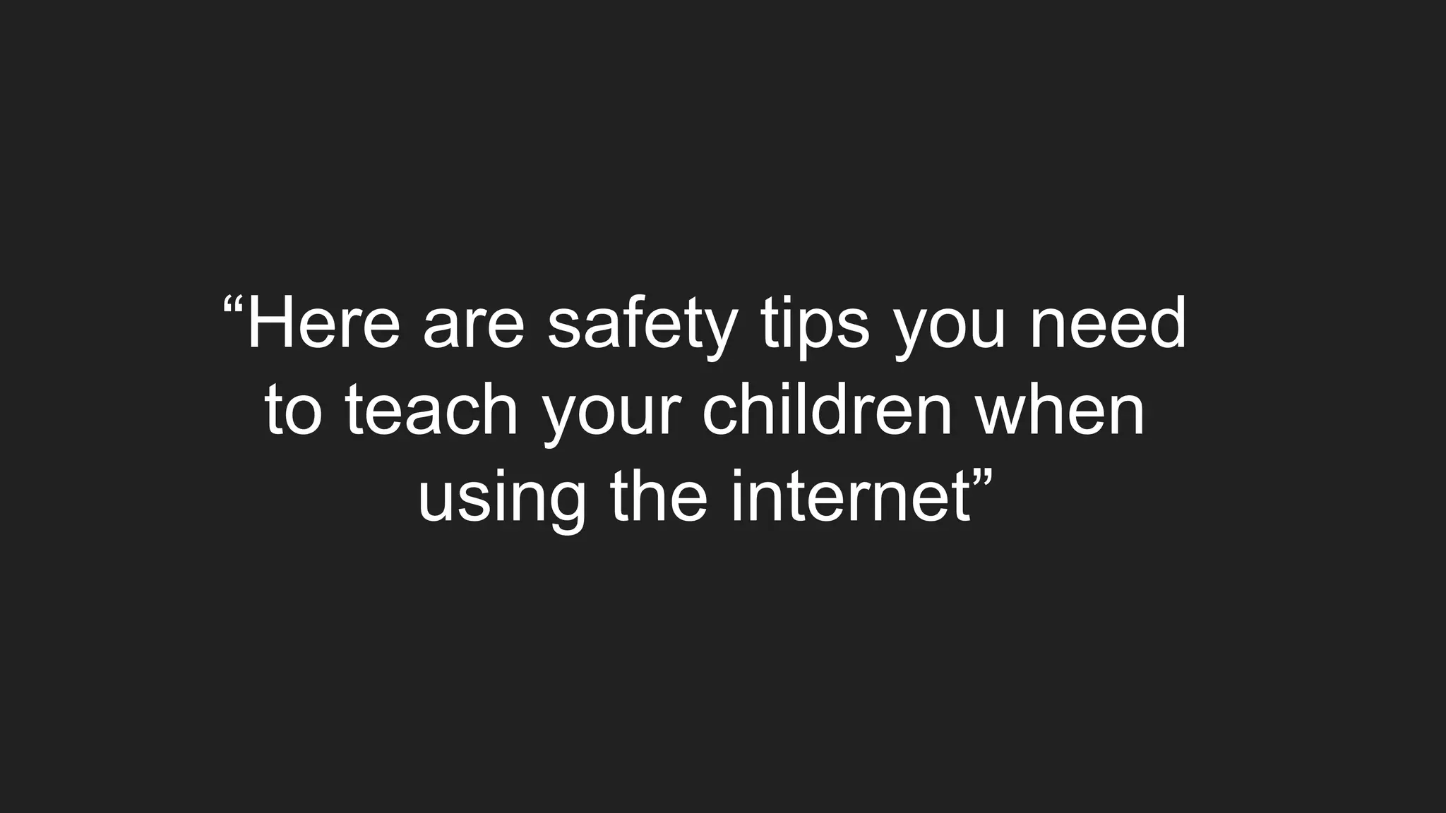 Internet safety tips for kids and teens | PDF
