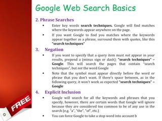 Internet search techniques for K12 | PPTX