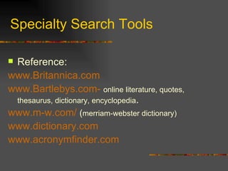 Internet search tools | PPT