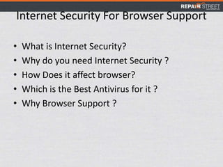 Internet security for browser support | PPT