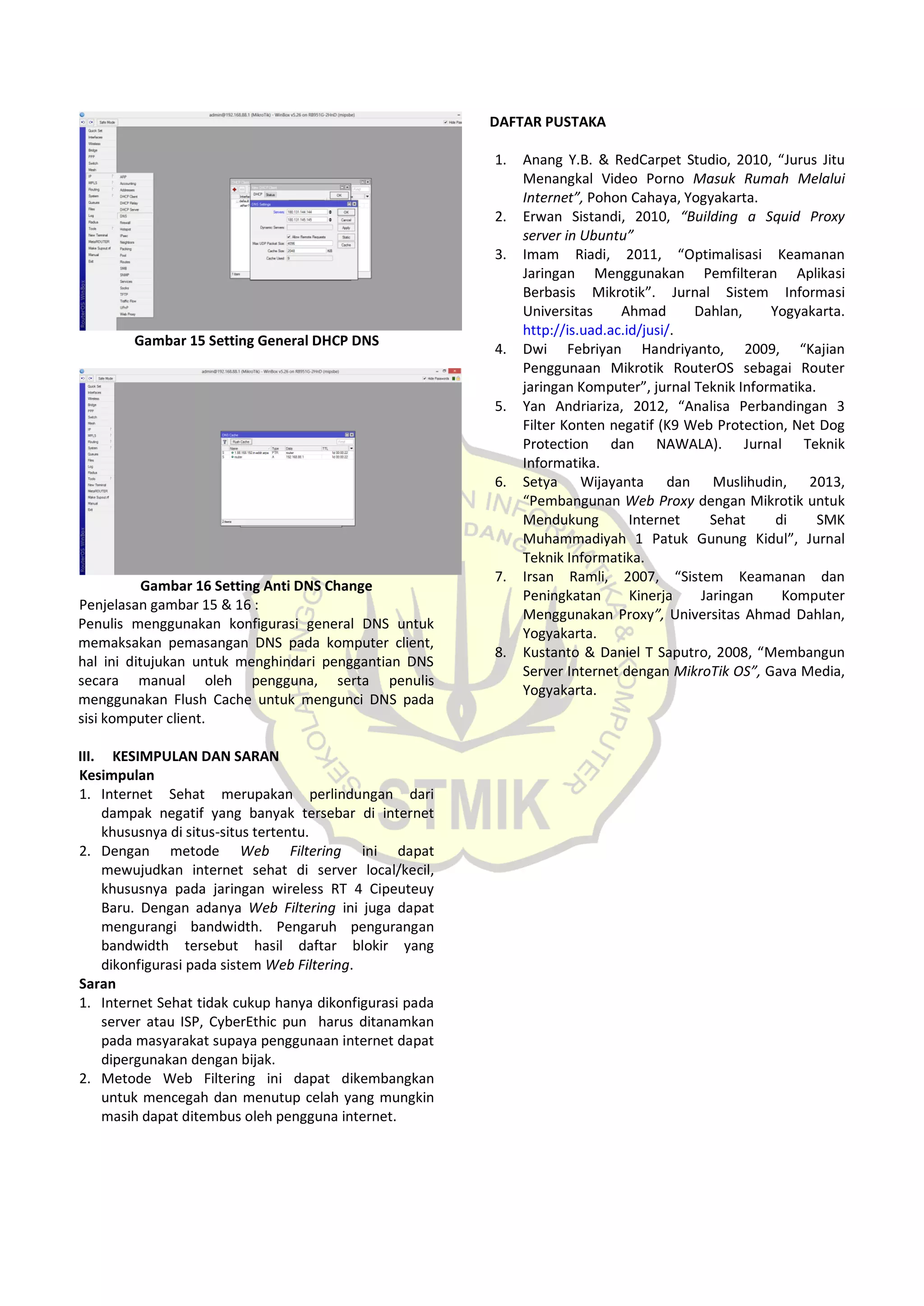 Internet sehat dengan metode web filtering layer 7 pada jaringan wireless | PDF