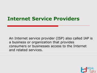 Who are the INTERNET SERVICE PROVIDERS? | PPT
