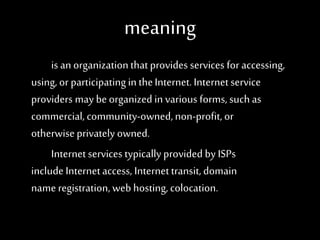 Internet service providers (isp) | PPT