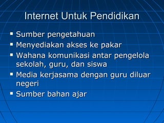 Internet sumber belajar | PPT