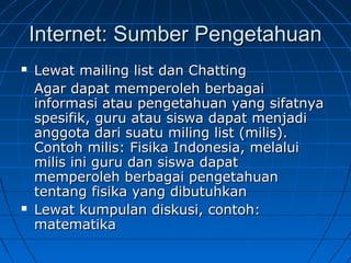Internet sumber belajar | PPT