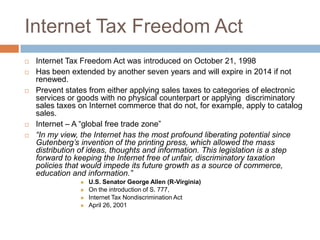 Internet Taxation Final Presentation | POTX | Personal Taxes | Personal ...