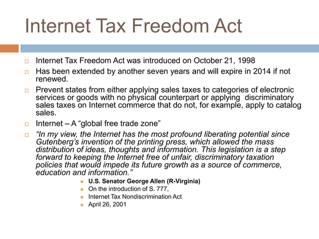 Internet Taxation Final Presentation | POTX | Personal Taxes | Personal Finance