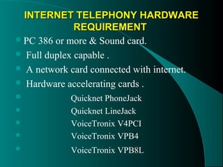 Internet telephony | PPT
