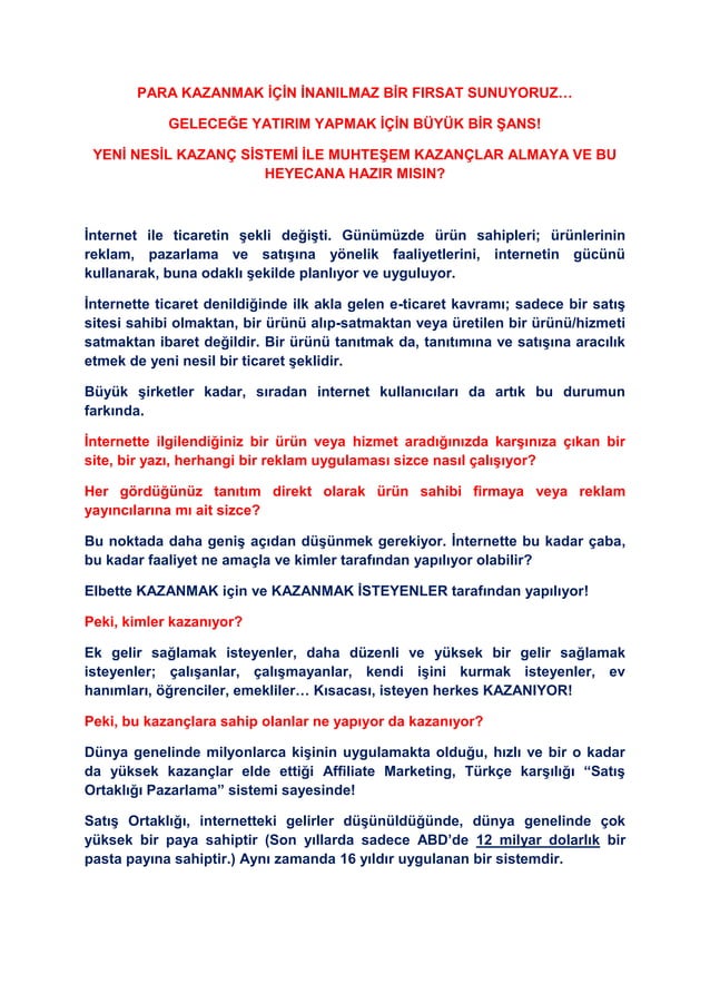 Bedava internetten para kazanma kitabı indir | PDF