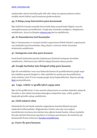 Internetten para kazanmanın 101 yolu | PDF