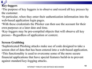 Internet threats and defence mechanism | PPT