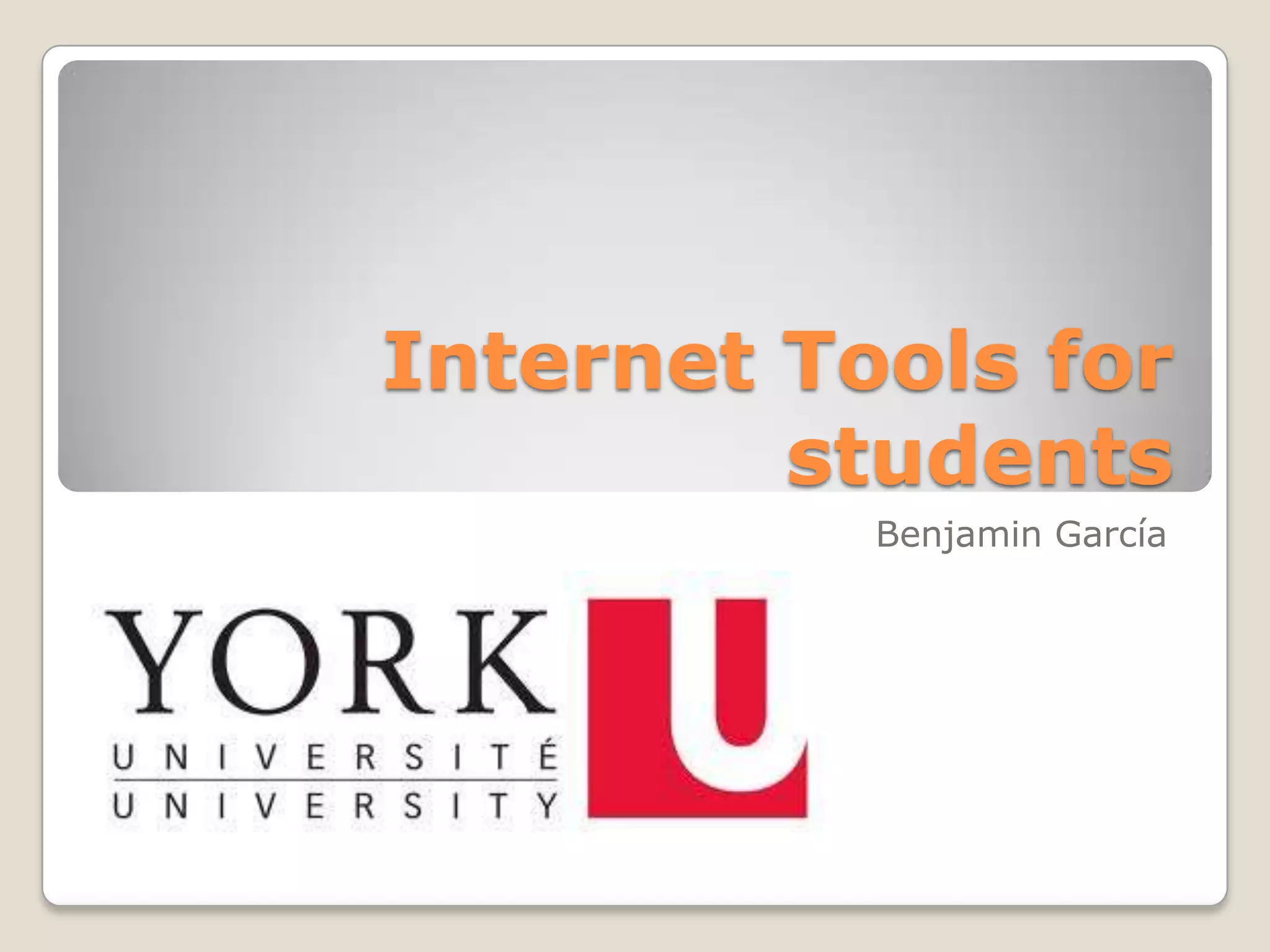 Internet tools for students | PPTX