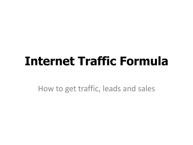 Internet Traffic Formula | PPT