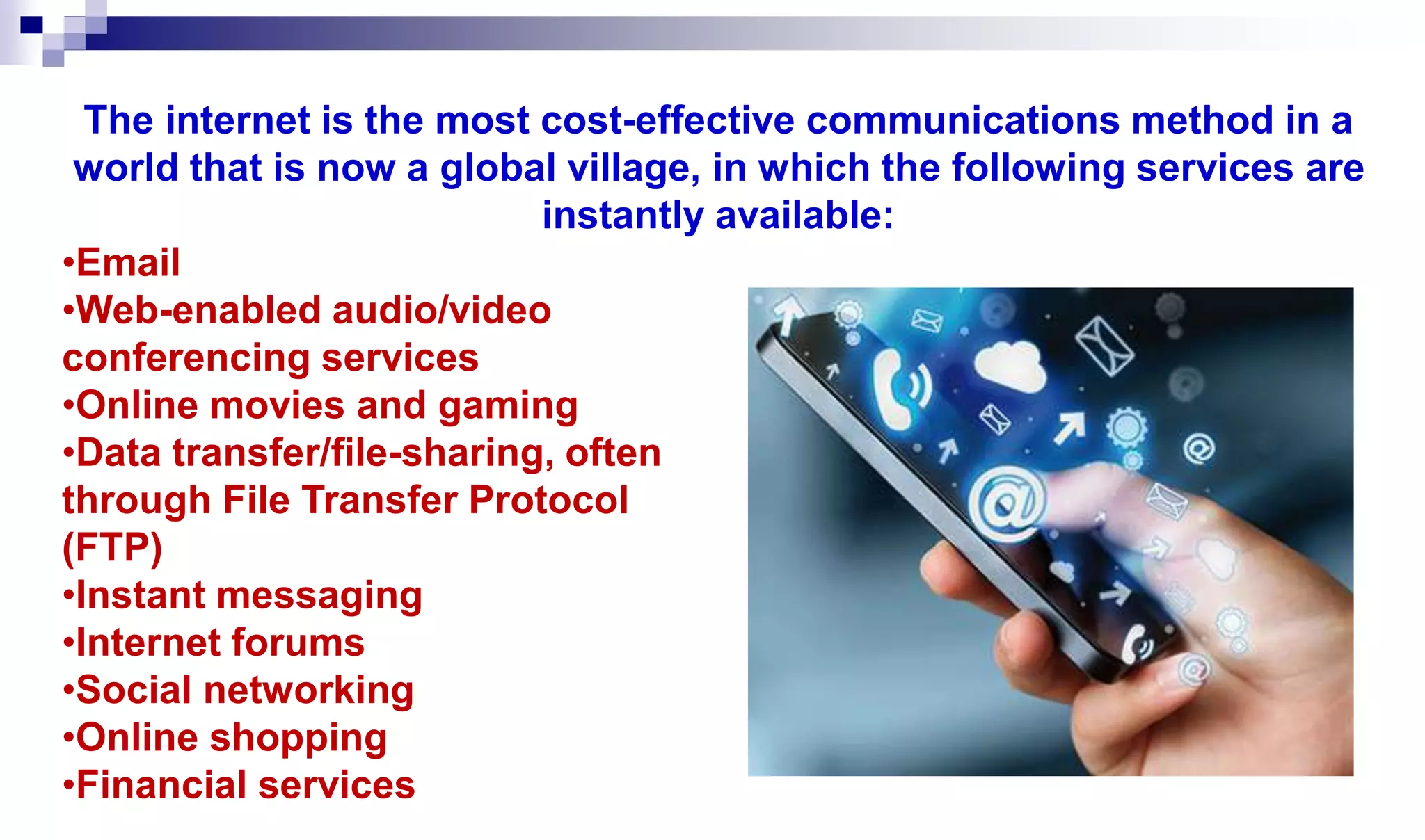 PPT On INTERNET | PPTX | Computer Networking | Computing