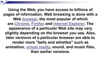 PPT On INTERNET | PPTX | Computer Networking | Computing