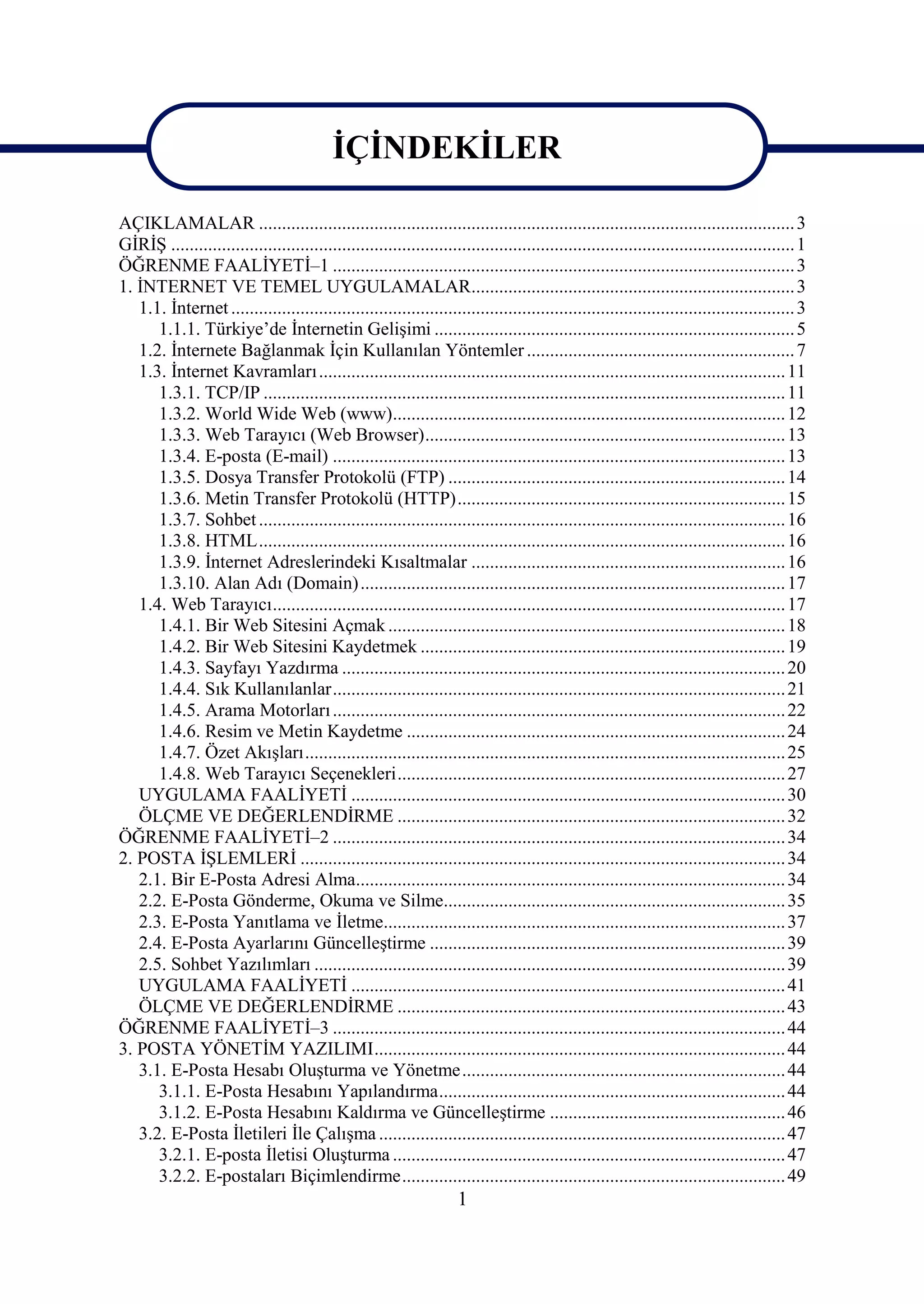 Internet ve e posta yönetimi | PDF