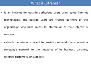 Internet vs intranet vs extranet | PPTX
