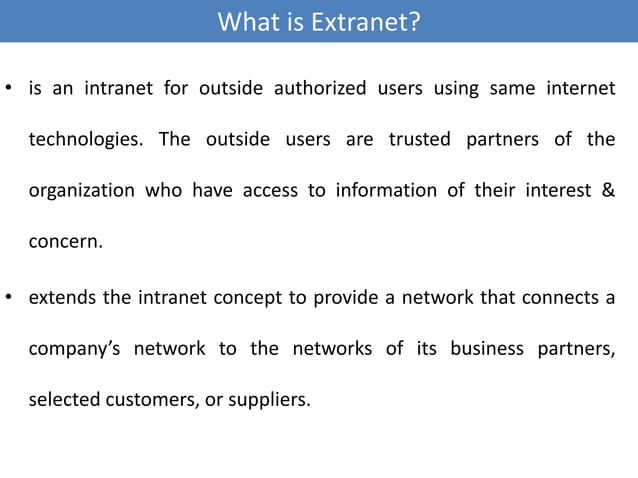 Internet vs intranet vs extranet | PPT