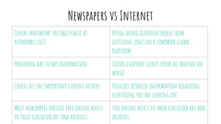 Internet vs newspapers | PPTX