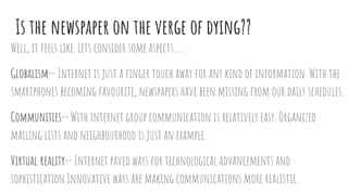 Internet vs newspapers | PPT