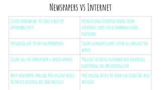 Internet vs newspapers | PPT