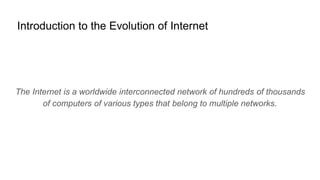 Internet_web_ Introduction to the Evolution of Internet | PDF