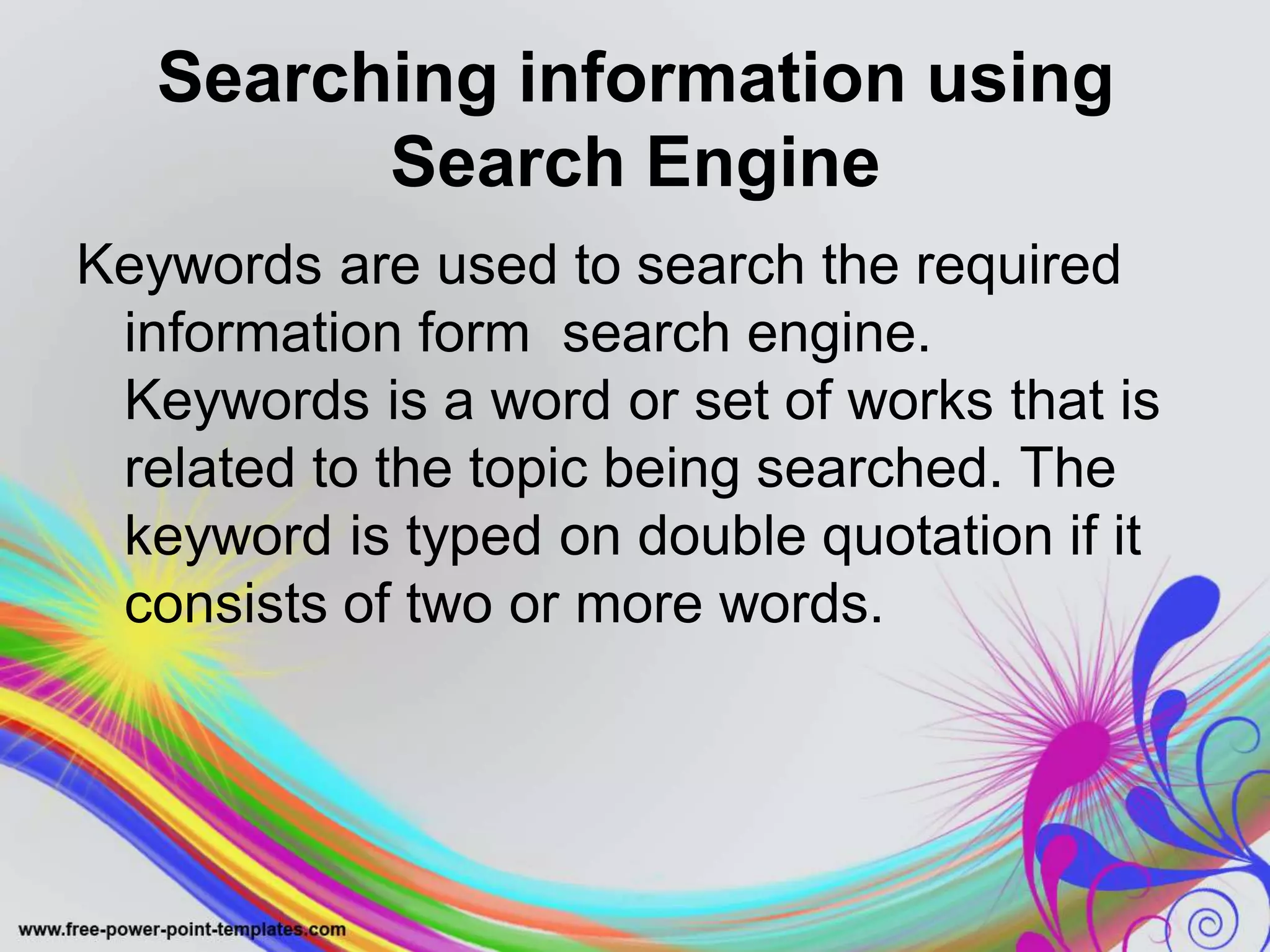 Internet, web browser, search engines | PDF