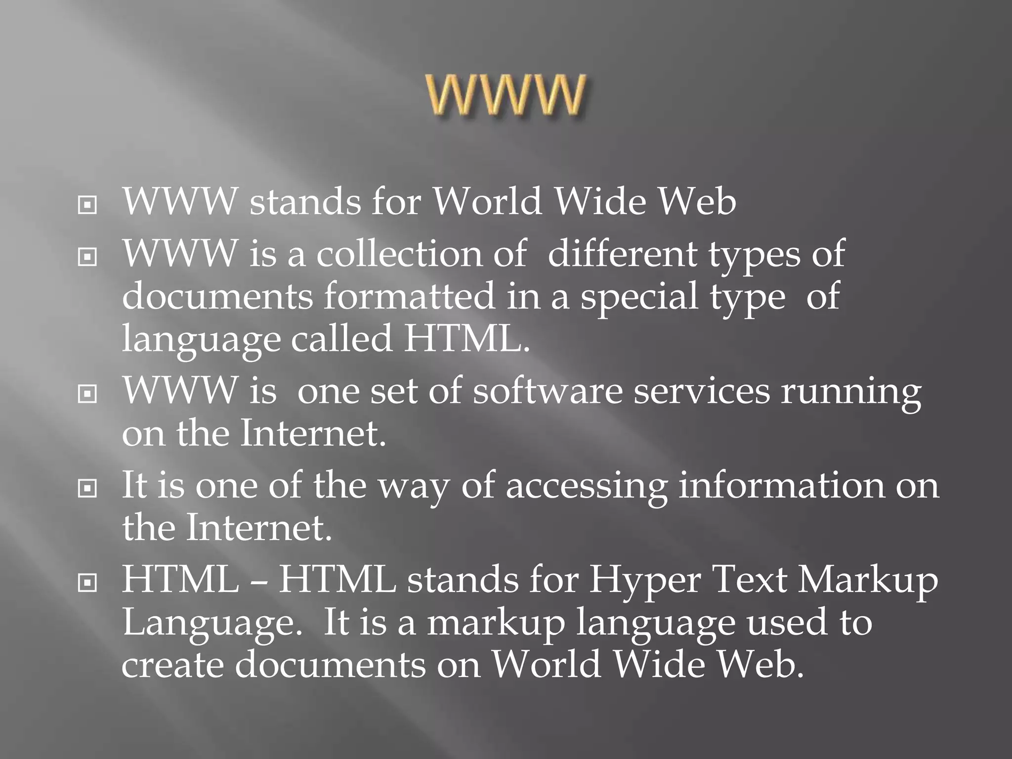 Internet & WWW | PPTX